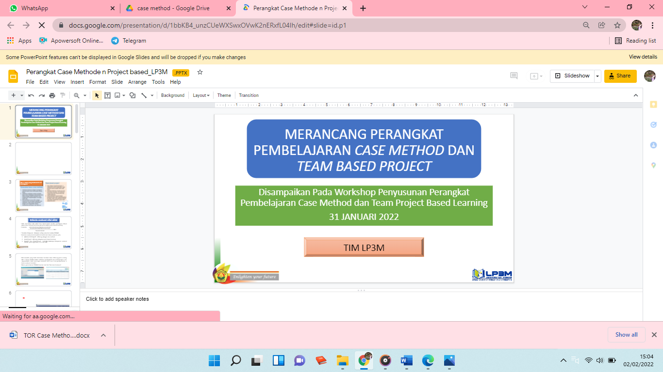 PENYUSUNAN PERANGKAT PEMBELAJARAN CASE METHOD DAN PROJECT BASED ...